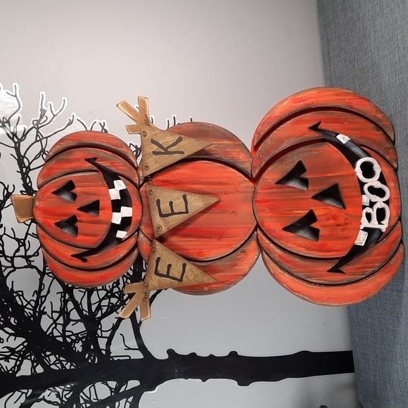 TII | Holiday | Wood Carved Laser Cut Stacked Jack O Lantern Halloween ...